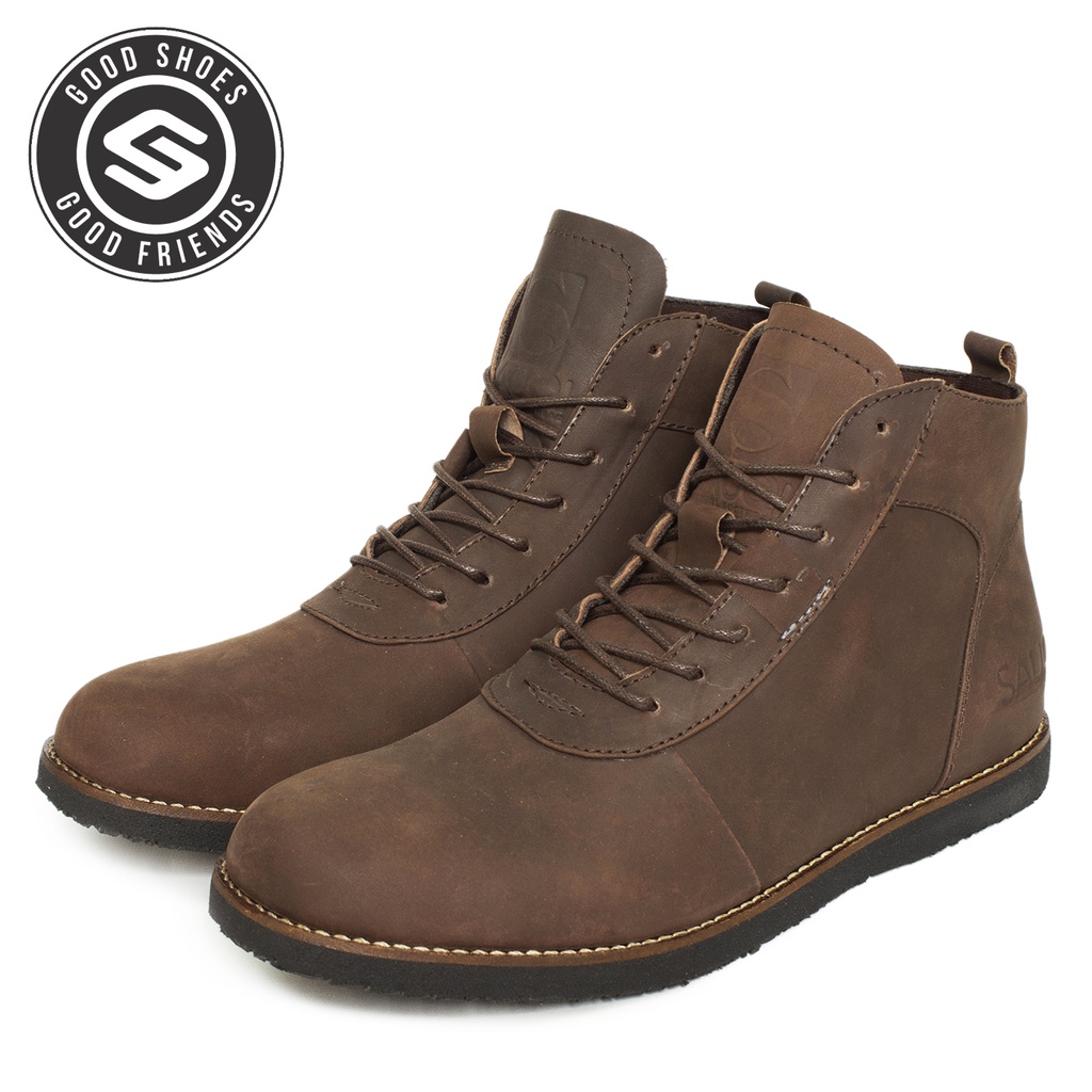 Jual Sauqi Footwear - NVM Boots Brown Sepatu Pria Kulit Asli | Shopee ...