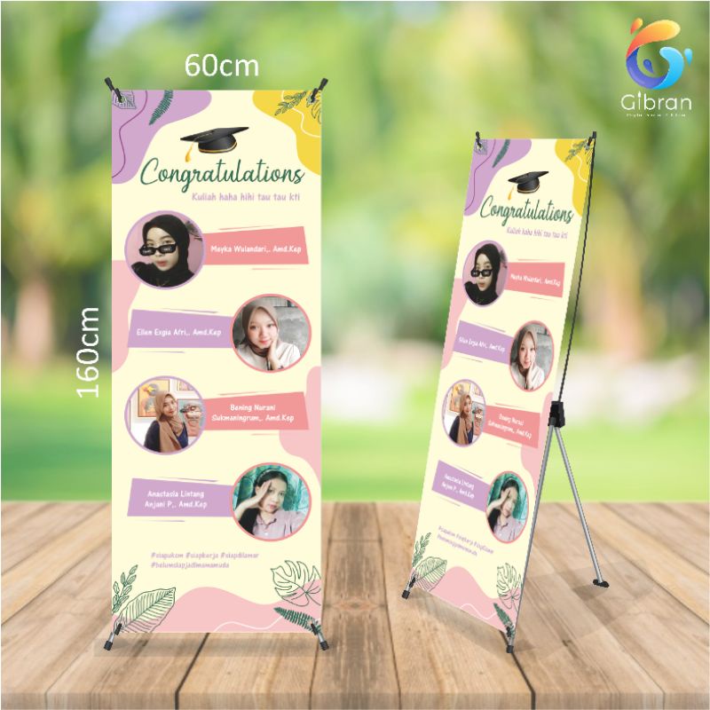 Jual Standing X Banner | Wisuda Simple | Free Design | Shopee Indonesia