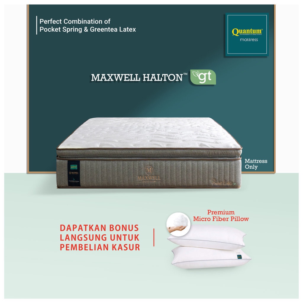 Jual Quantum Springbed Maxwell Halton Greentea Latex | Shopee Indonesia