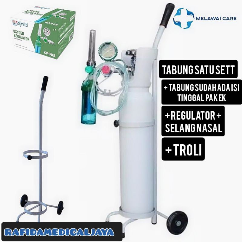 Jual Paket lengkap tabung oksigen 1m3 termurah isi full tinggal pakai | Shopee Indonesia