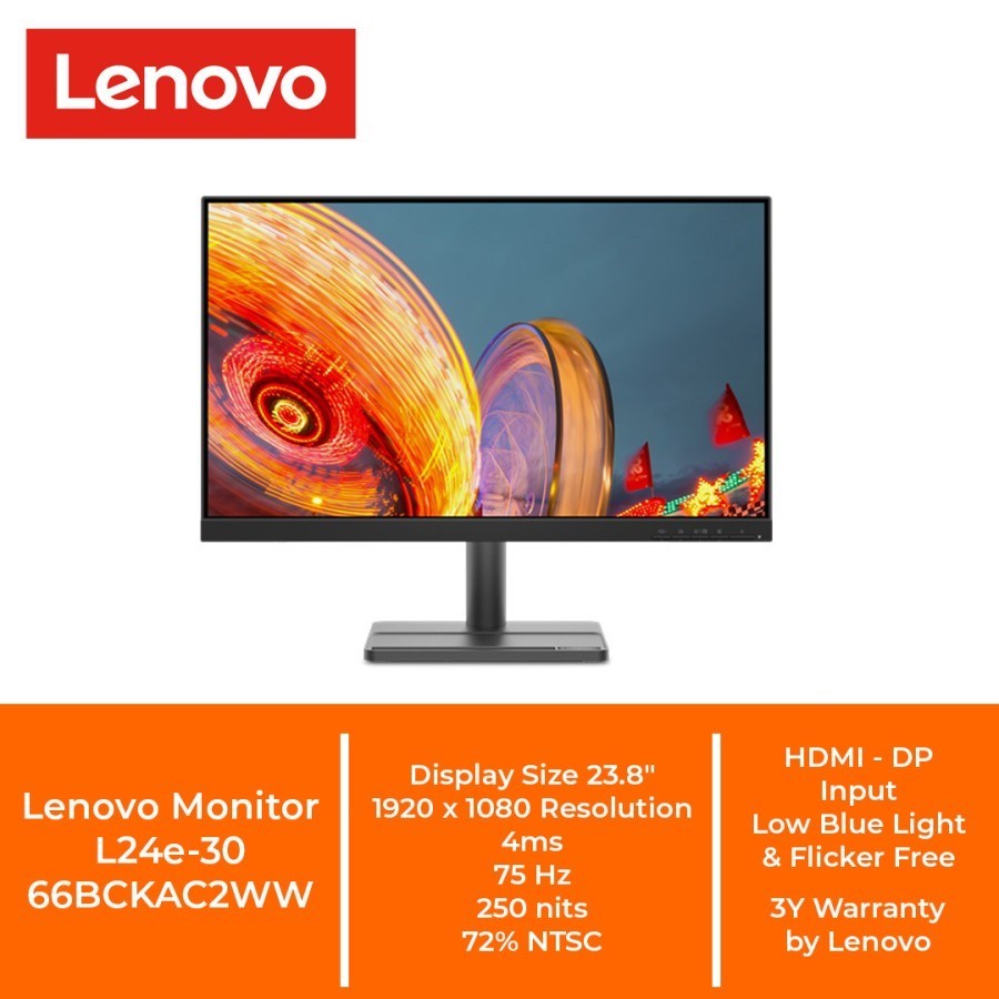 Jual Lenovo L24e-30 24 Inch Monitor - FHD VA 75Hz | Shopee Indonesia