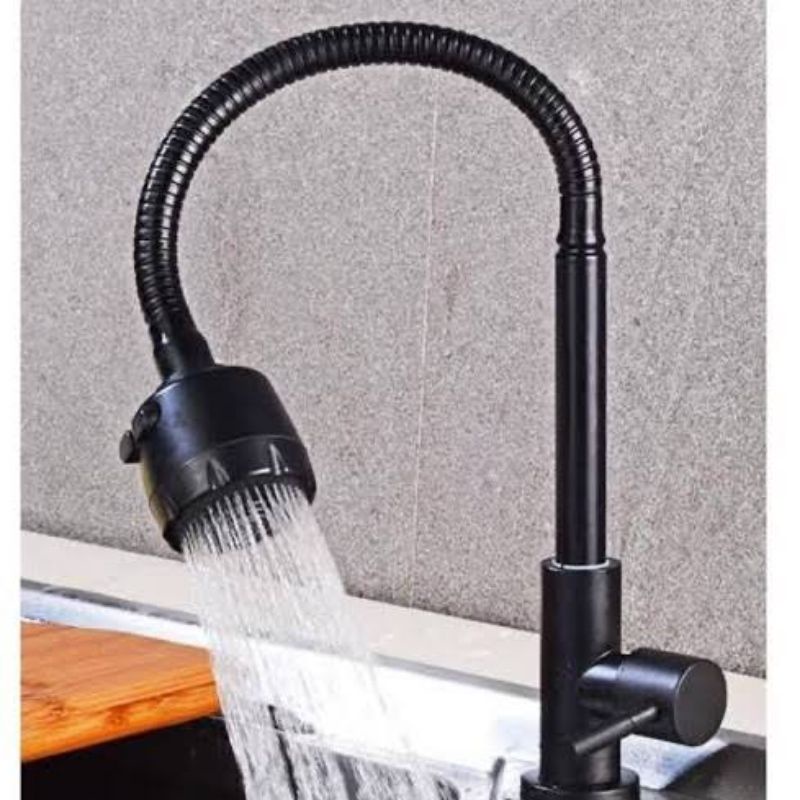Jual Kran sink flexible hitam stainless sus 304 / Keran dapur stainless ...