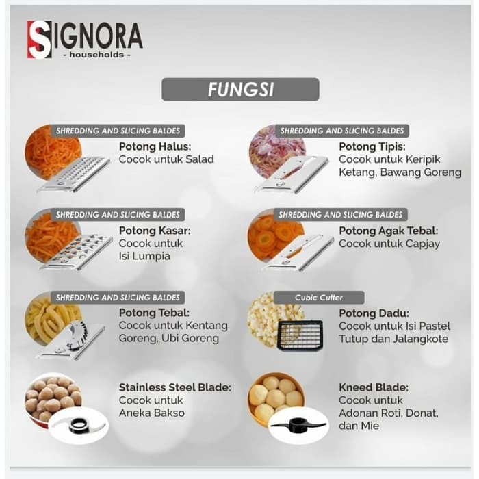 Jual Star Seller Signora Food Processor Pro & Cubic Cutter + Bonus ...