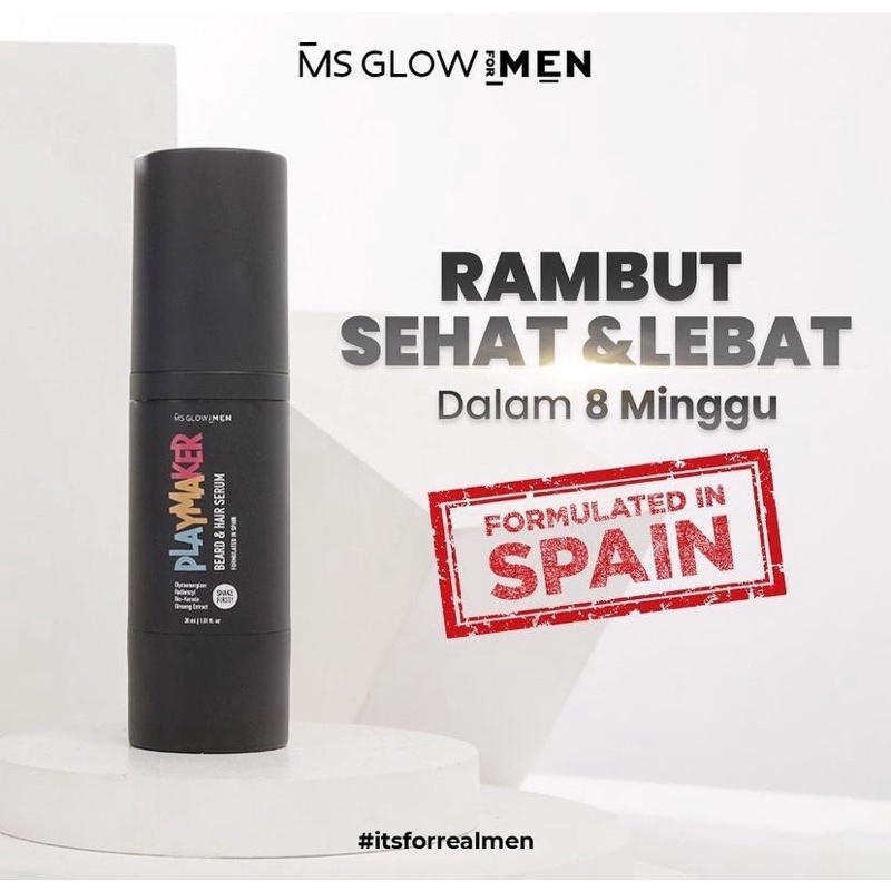 Jual MS GLOW FOR MEN HAIR SERUM/ PLAYMAKER BEARD & HAIR SERUM MS GLOW ...