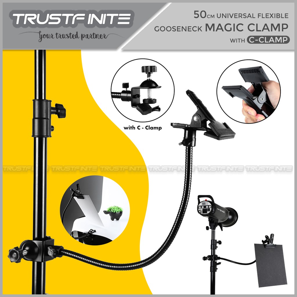 Jual Flexible Gooseneck Magic Arm Clamp Background Clip Holder Studio ...