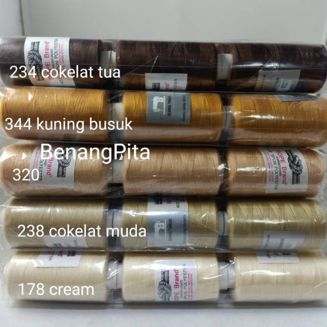 Jual benang jahit 1 lusin warna cokelat | Shopee Indonesia