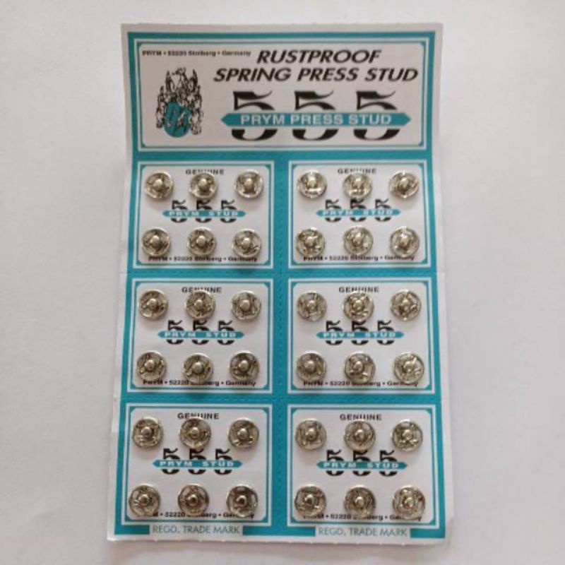 Jual Kancing JEPRET 555 ORIGINAL UKURAN 8 MM / kancing cetet / 1 lembar ...