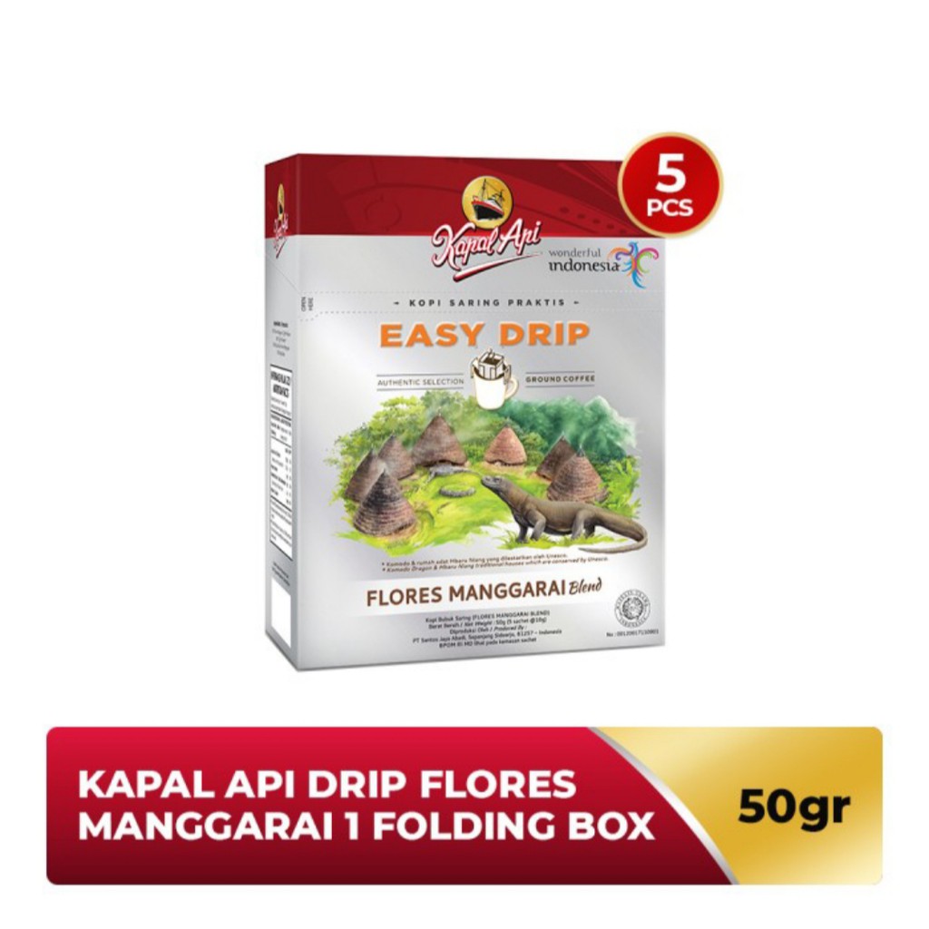 Jual Kapal Api Flores Manggarai Blend Easy Drip Coffee Box (Isi 5 ...