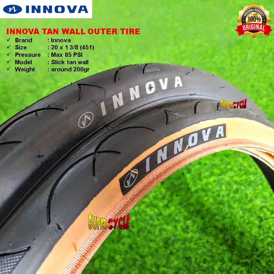 Jual Ban Luar Sepeda 20 x 1 3/8 (451) Innova Tan Wall NEW Original | Shopee Indonesia