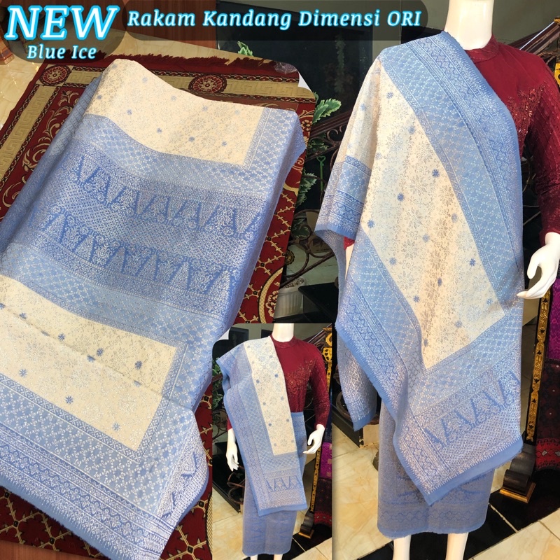 Jual Exclusive Songket Rakam Dimensi ORI /Blue Ice /songket tenun asli palembang /ilham songket ...