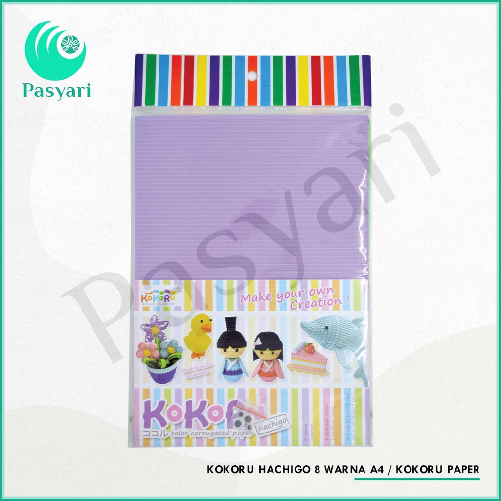 Jual Kokoru Hachigo 8 Warna A4 / Kokoru Paper / Kertas Gelombang ...