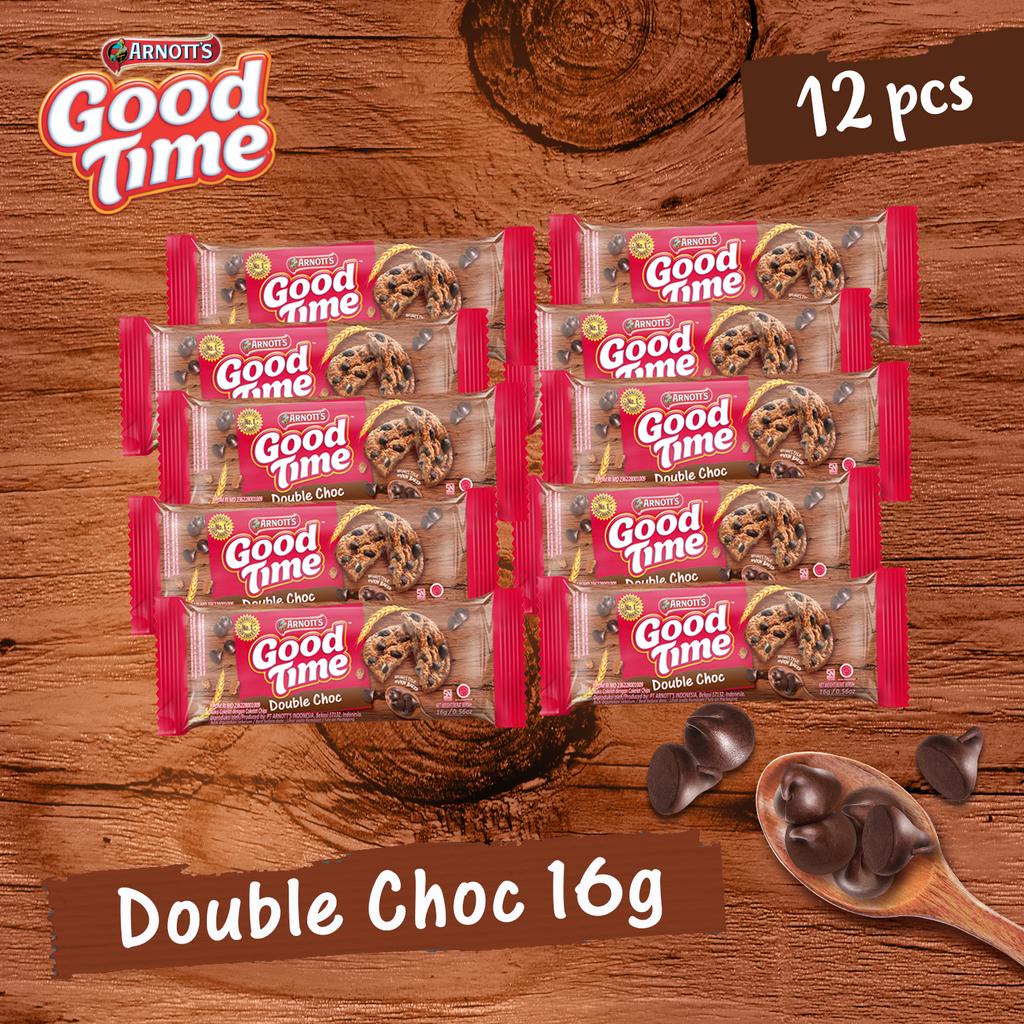Jual Good Time Cookies Double Choc Singles 16gr x 12 pcs | Shopee Indonesia