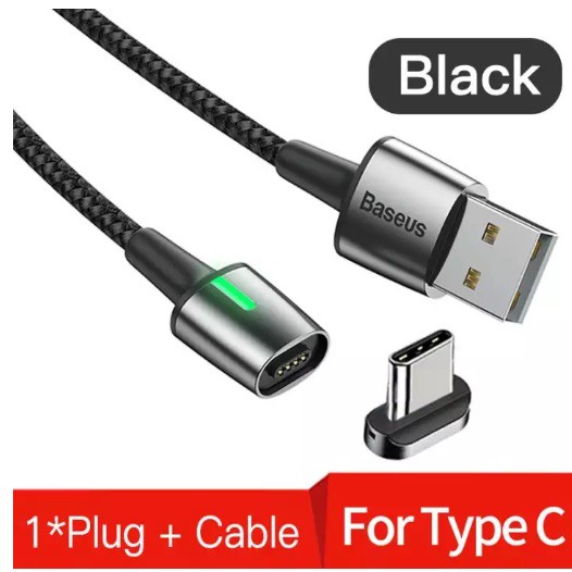 Jual BASEUS LED Magnetic Cable Data Fast Charging Type C QC 3.0 3A PD ...