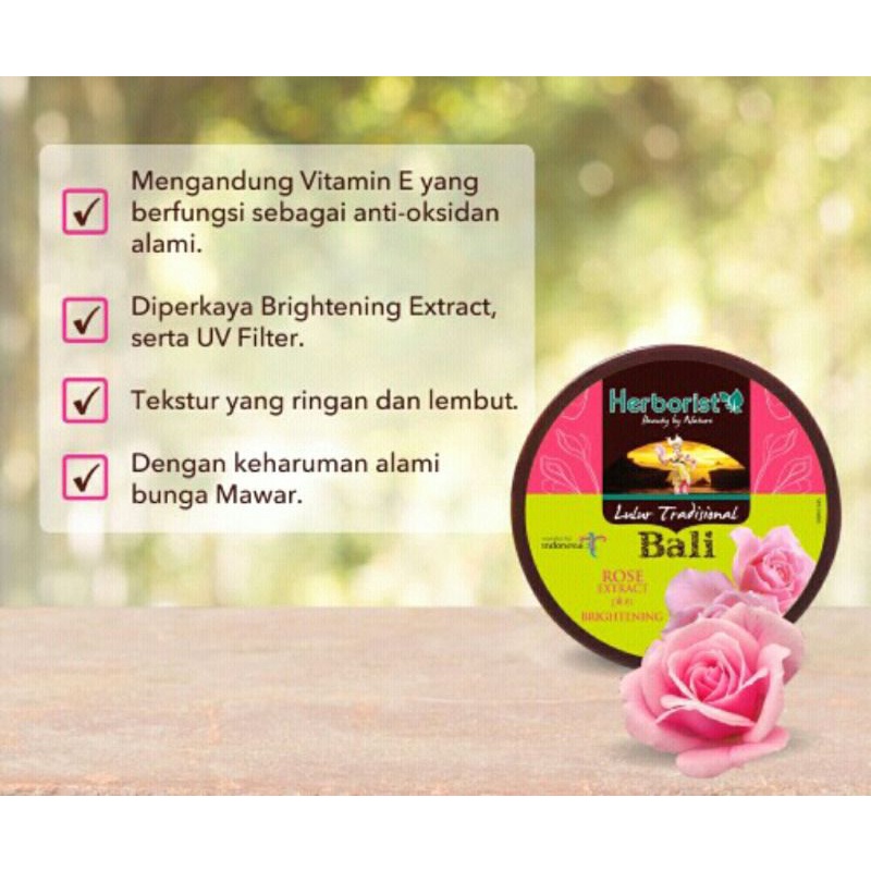 Jual Herborist Lulur Tradisional Bali Rose 100gr | Shopee Indonesia