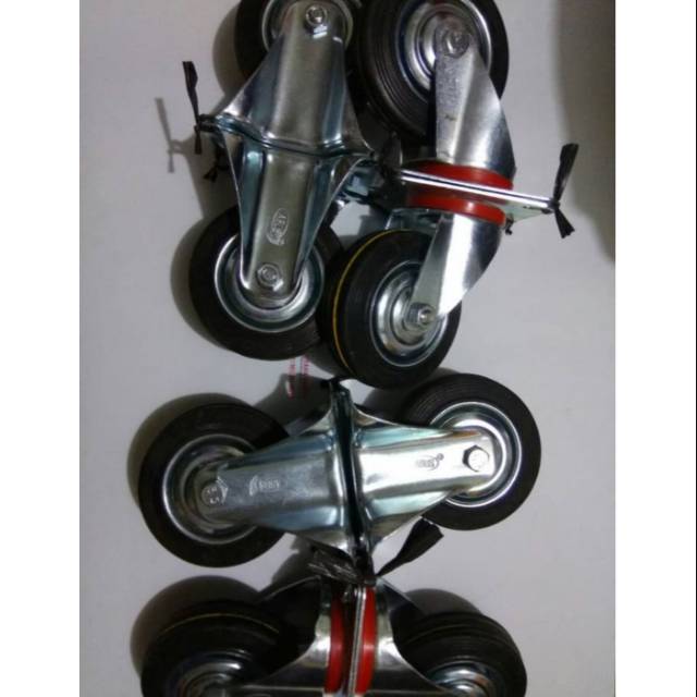 Jual Roda Trolly / Roda Karet / Roda Etalase 4 inch SET | Shopee Indonesia