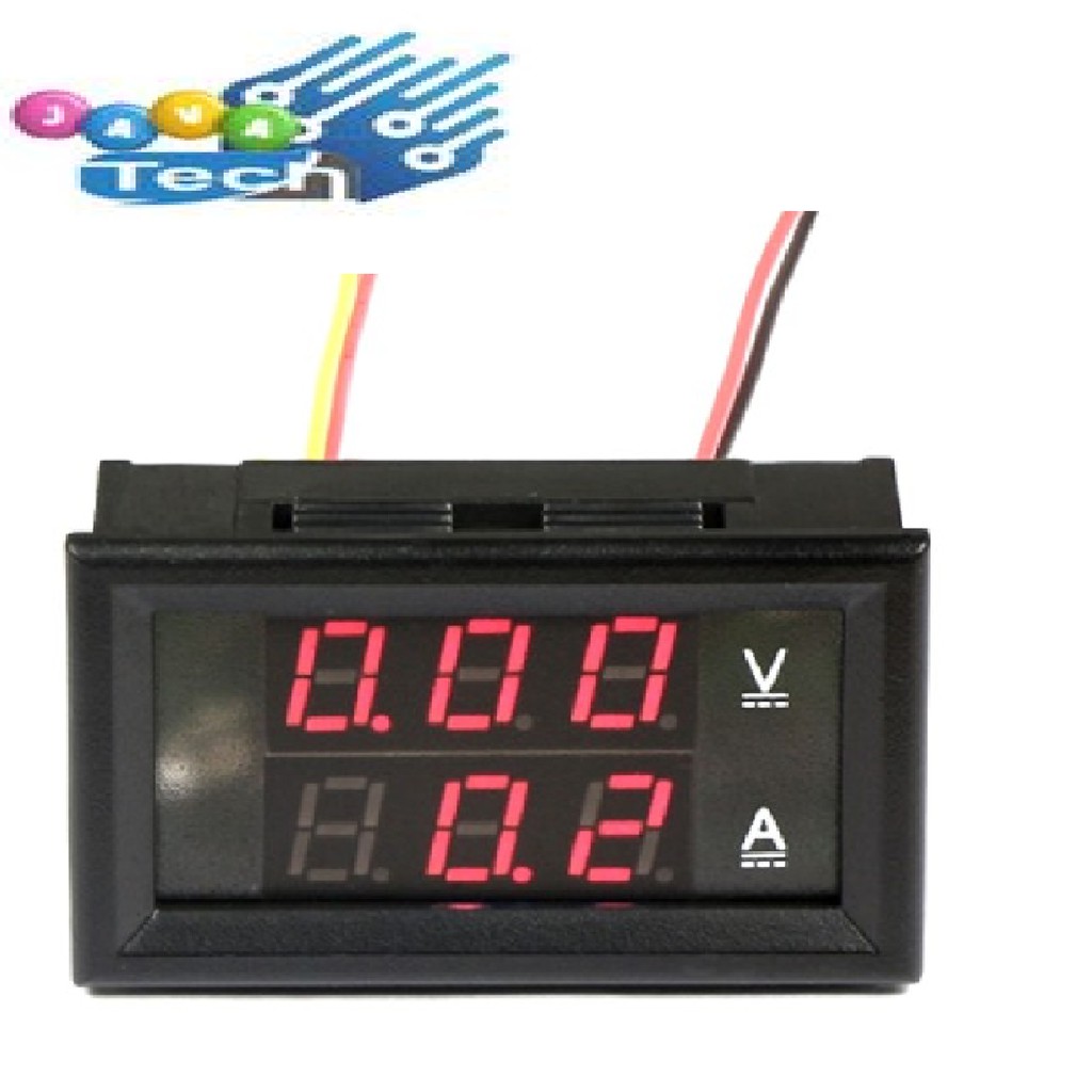 Jual Dual Combo Voltmeter Ammeter Volt Ampere Amper Meter DC 10A LED ...