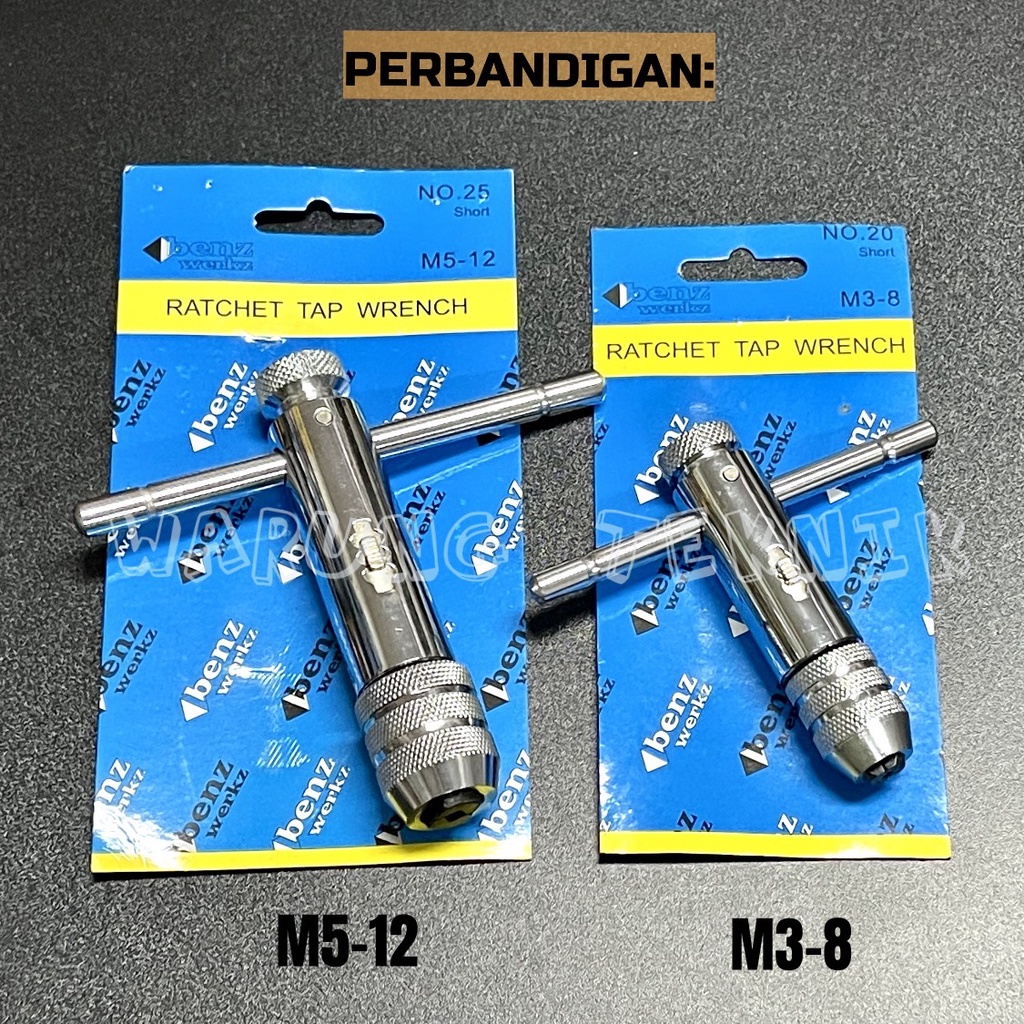 Jual RATCHET TAP WRENCH SHORT LONG M3-8 M5-12 / GAGANG HAND TAP PANJANG PENDEK M3 - M8 / M5 ...
