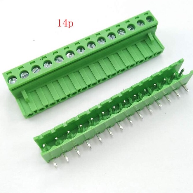 Jual 14P Plugable Terminal Block 14 Pin Right Angle 90 Degree Connector ...