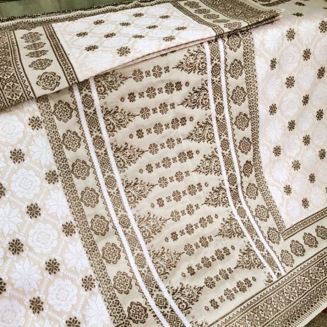 Jual songket palembang asli tenun bunga cina tembaga original | Shopee ...