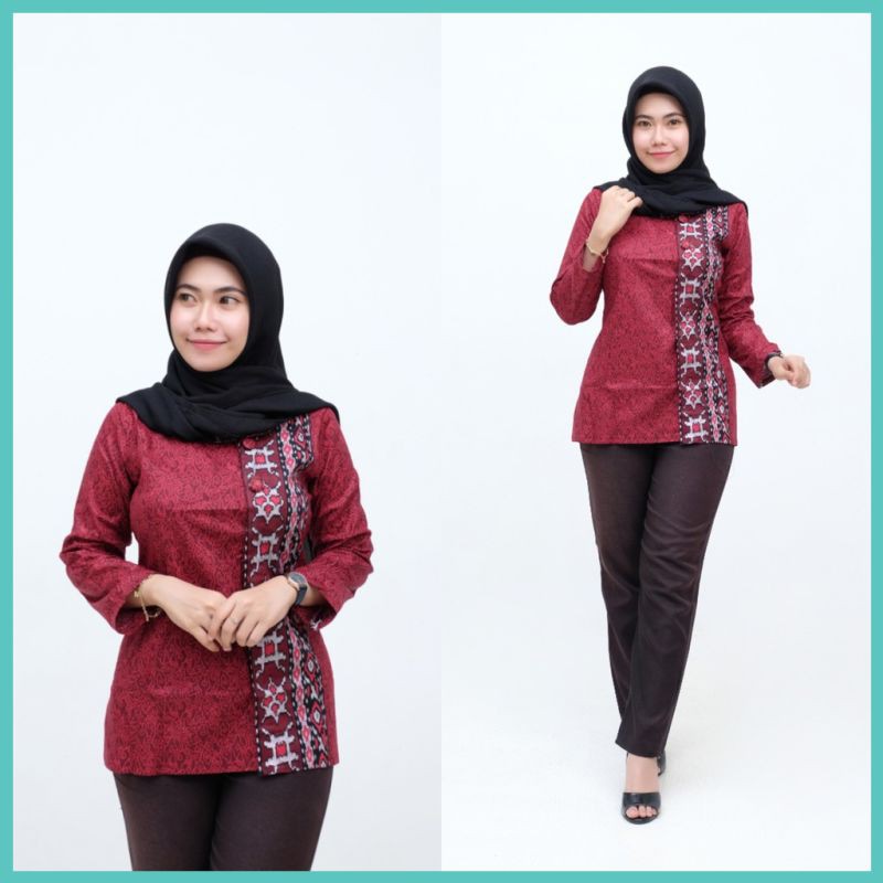 Jual ATASAN BATIK MOTIF TORAJA MERAH SERAGAM BATIK BAJU BATIK CLO RK SA ...