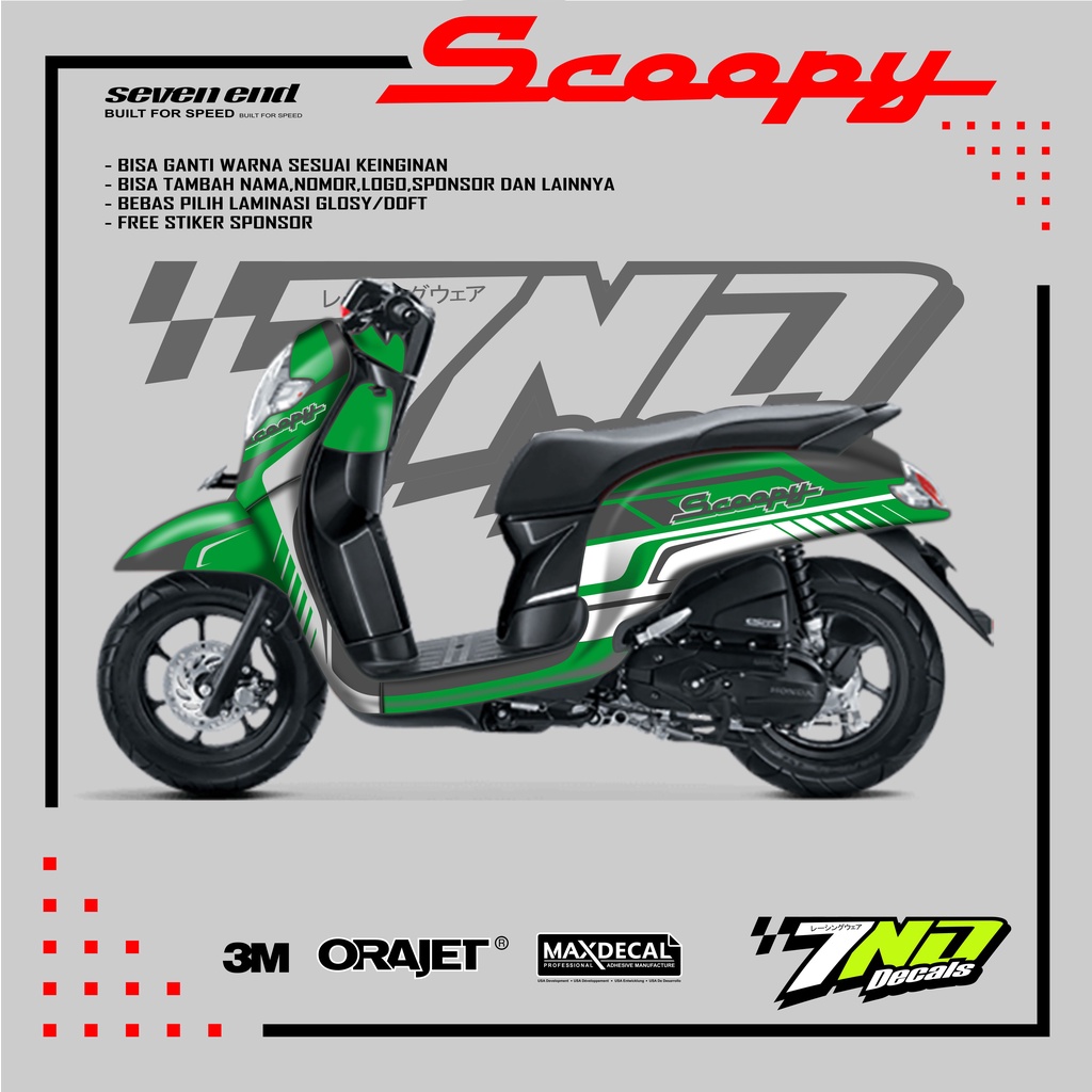 Jual DECAL SCOOPY FULL BODY SIMPEL MINIMALIS TH 2017-2021 MOTIF BALAP ...