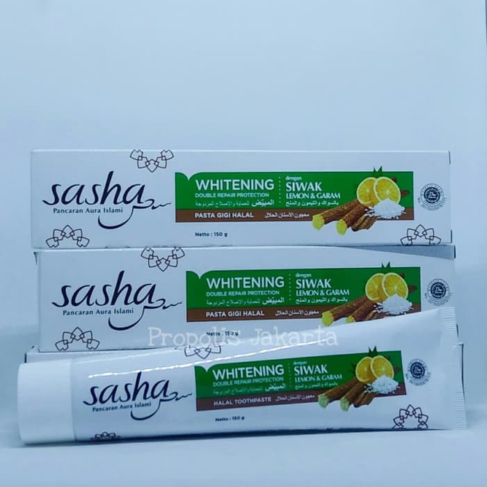 Jual Pasta Gigi SASHA Toothpaste Siwak Halal Whitening 150 gr BO ...