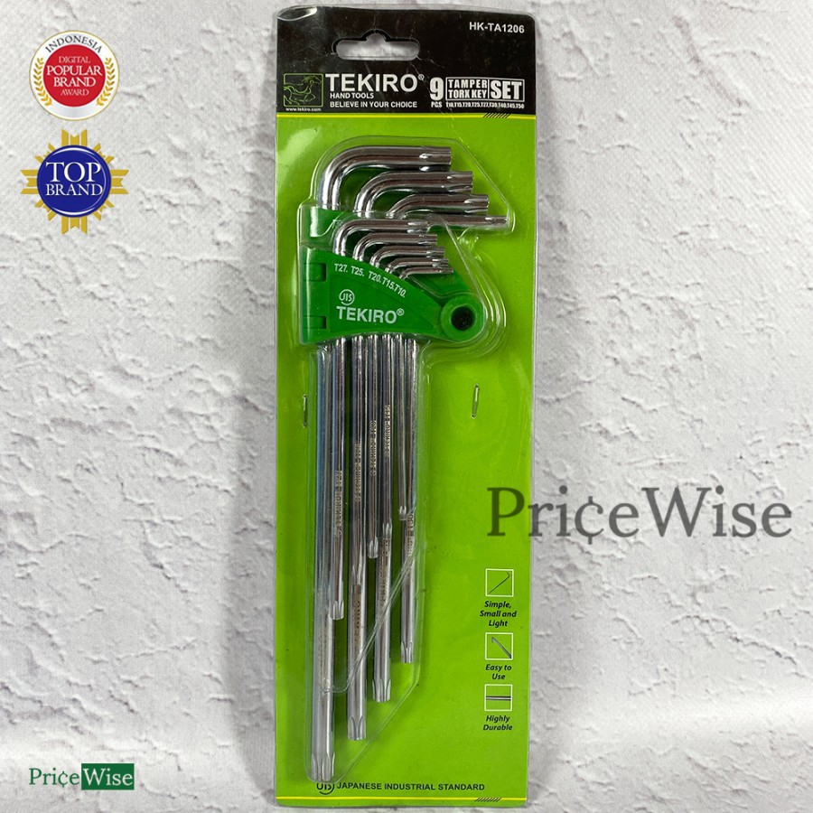 Jual Kunci L Bintang Set 9 pcs Lubang Panjang Tekiro / Tamper Torx Key Set | Shopee Indonesia