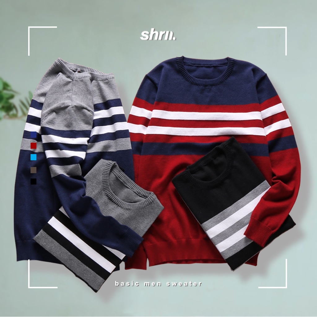 Jual Sweeter Rajut Pria Kerah Bulat Oneck Basic Rajut Premium Kaos ...