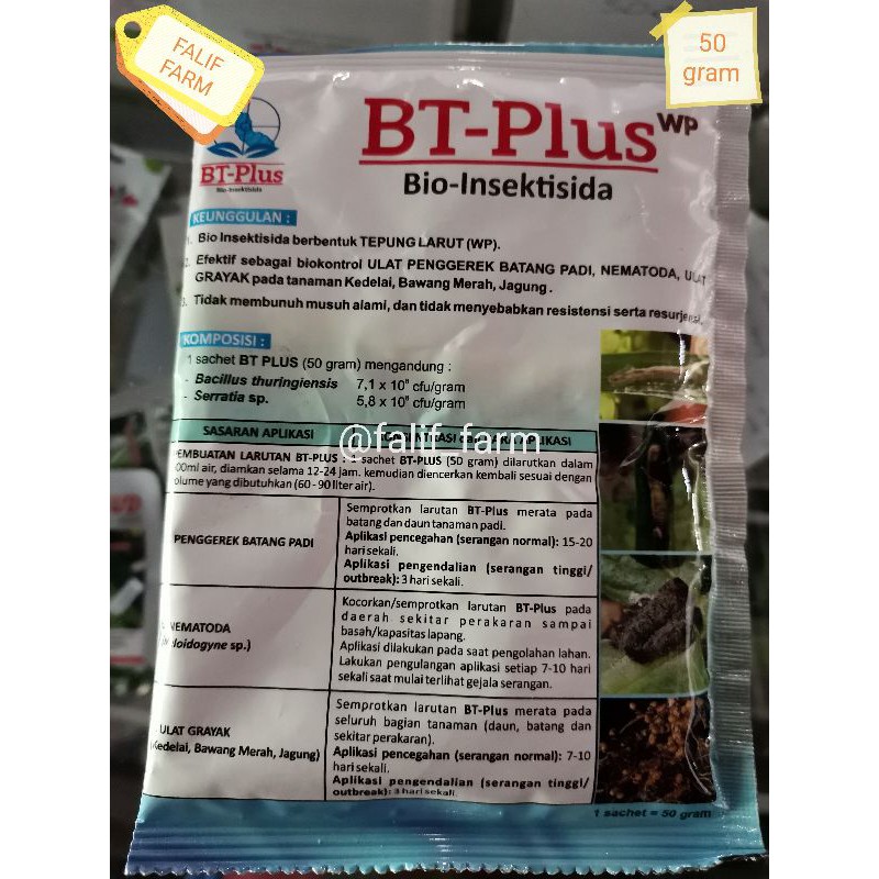 Jual Bio insektisida BT PLUS mengandung bakteri Bacillus thuringiensis ...