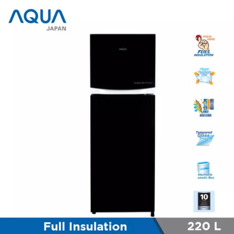 Jual KULKAS AQUA AQR D275 2 Pintu 220 Liter INVERTER LOWW WATT | Shopee Indonesia
