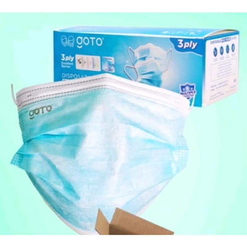 Jual GO TO MASKER 3PLY/ MASKER ANTI DEBU/ MASKER KESEHATAN 1BOX ISI 50 ...