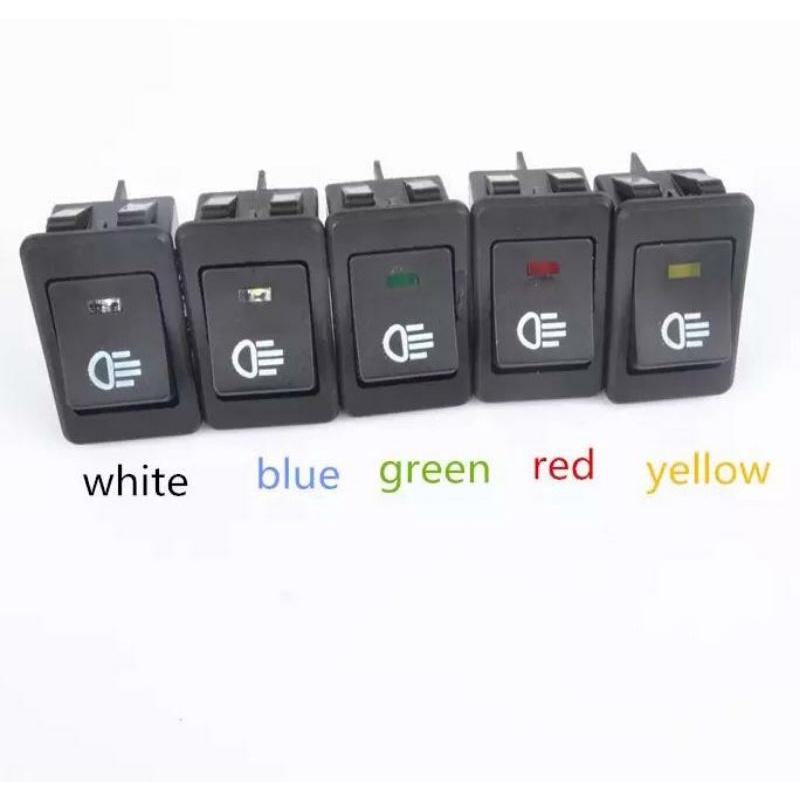 Jual Saklar Led Rocker 4Pin 12 V 35A Kuning Hijau Biru Mobil Auto Lampu ...