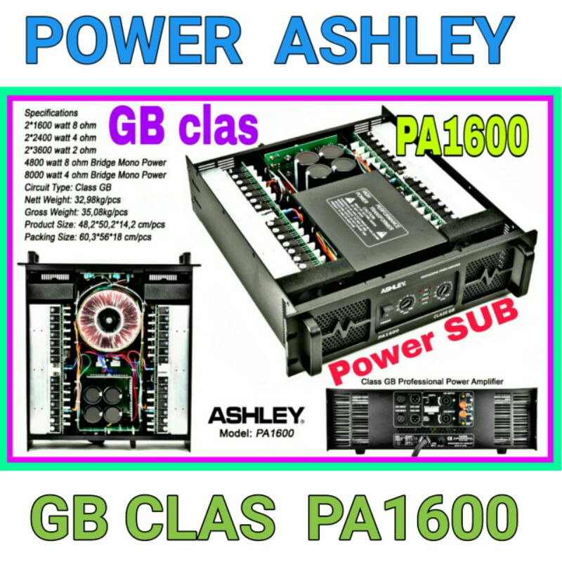 Jual Power Ashley pa1600 clas GB pa 1600 power sub original ashley 2x ...