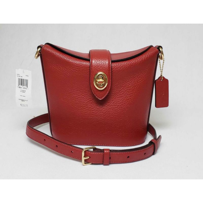 Jual Coach C2814 leather addition crossbody red | Shopee Indonesia
