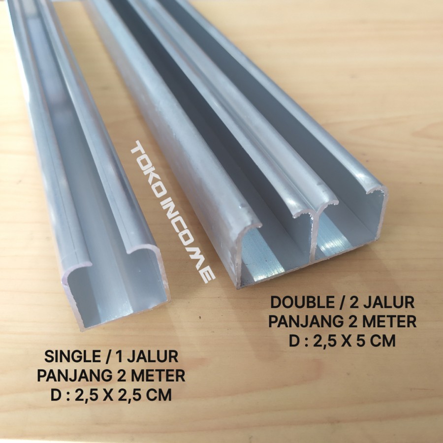 Jual Rel Sliding B 004 Aluminium Pintu Geser / Gantung Single Double 2 ...