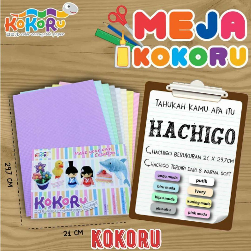 Jual Kokoru Color Corrugated Paper Hachigo / Kertas Kokoru Ukuran A4 ...