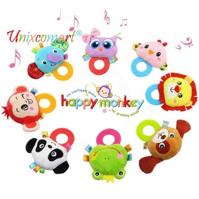 Jual HAPPY MONKEY Rattle Tangan dan Teether Hand Rattle Mainan Bayi ...