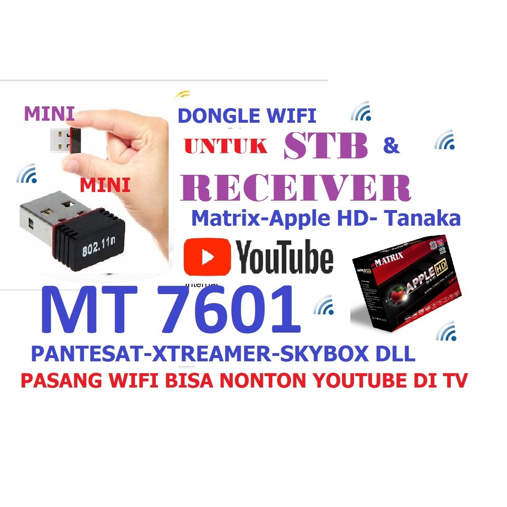 Jual MINI USB Dongle WIFI STB Mediatek MT7601 Receiver Wireless 150Mbps untuk matrik tanaka ...