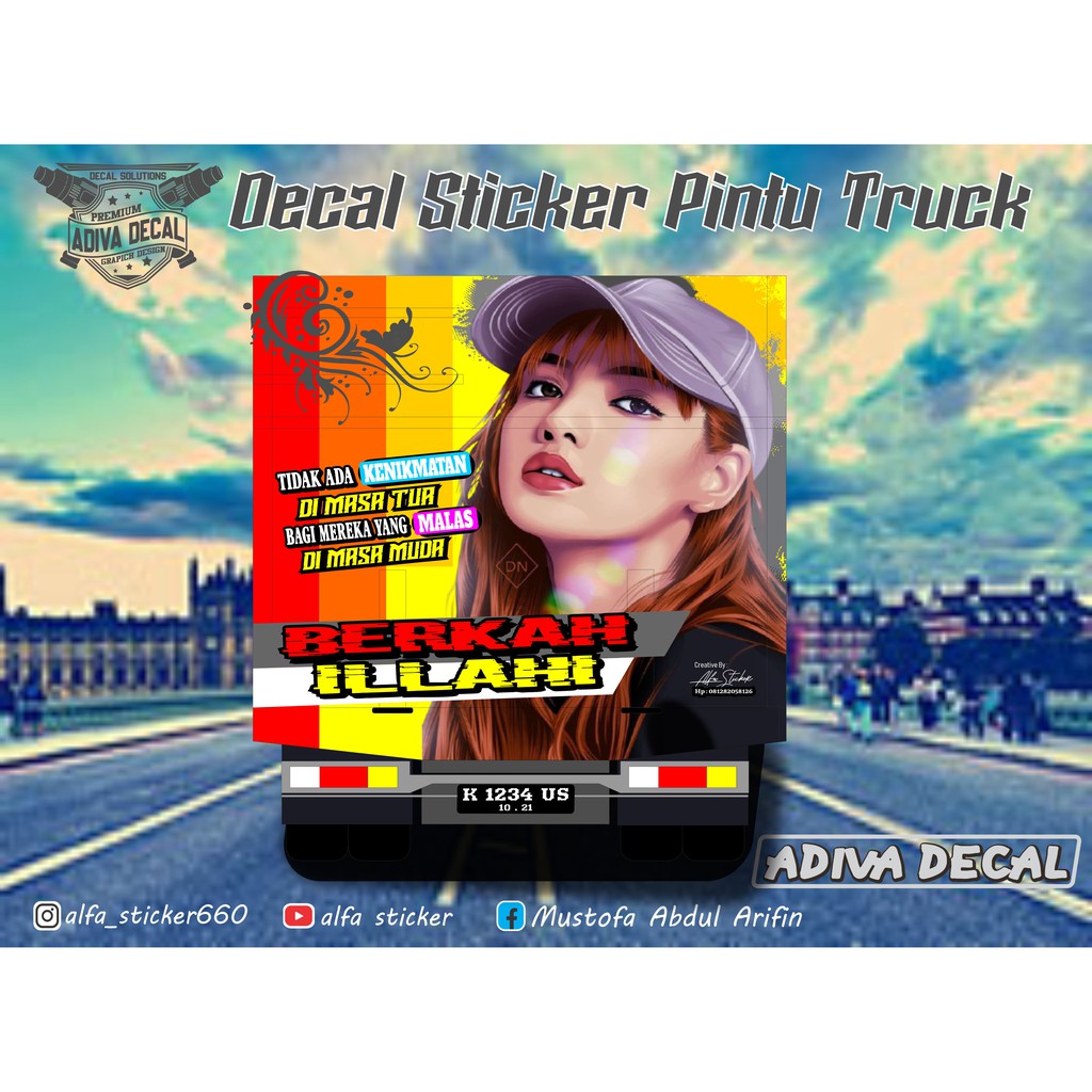 Jual DECAL STICKER PINTU BELAKANG TRUCK - STIKER CEWEK LISA PINTU ...