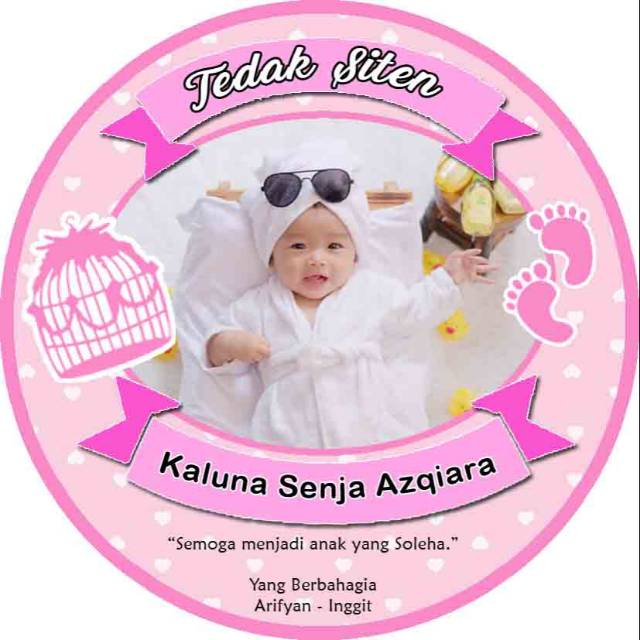 Jual Sticker label custom tedak siten pink | Shopee Indonesia