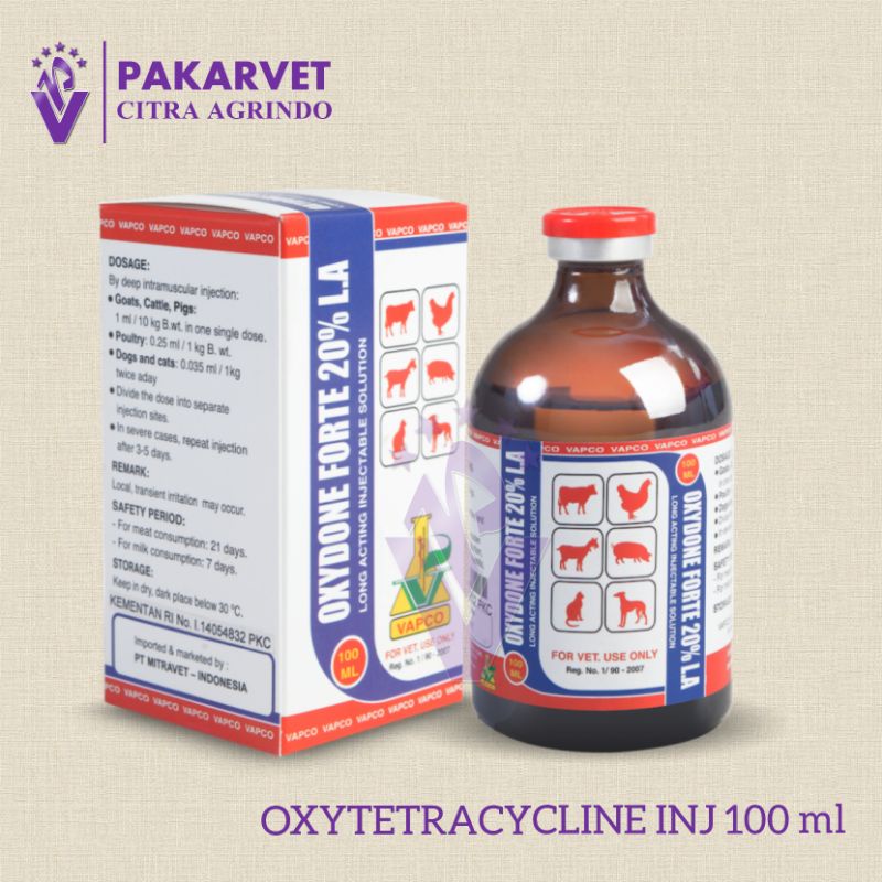 Jual OXYDONE FORTE 20 % LA inj 100ml untuk ternak seperti VET OXY LA ...