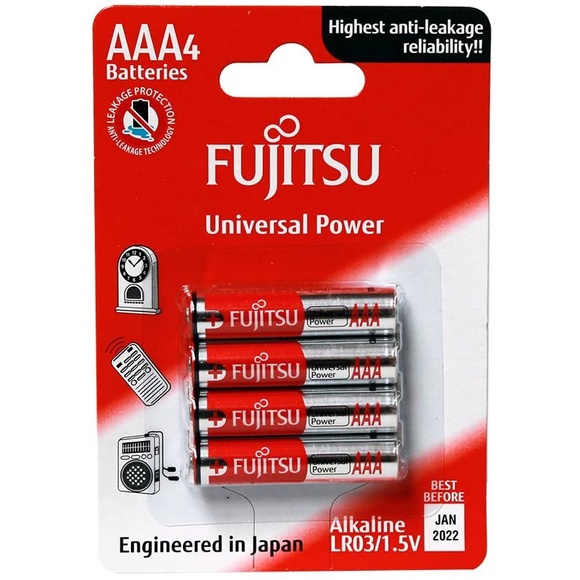 Jual Fujitsu Battery Alkaline Universal AAA_4 Pack | Shopee Indonesia