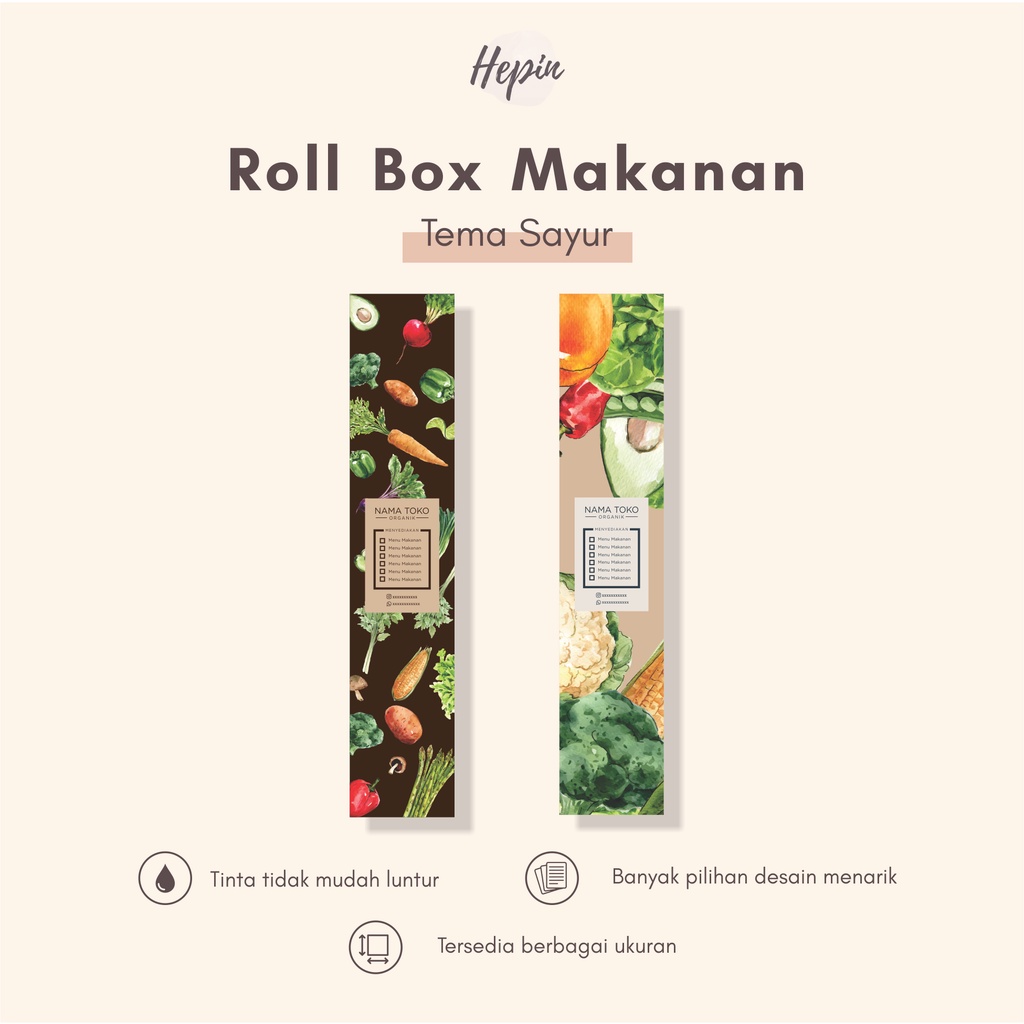 Jual Paperbelt Packaging Tema SAYUR - Food Box - Roll Box Penggulung ...