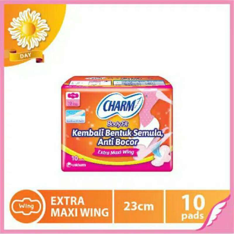 Jual Charm Body Fit Extra Maxi Wing 23cm Isi 10 Pads | Shopee Indonesia