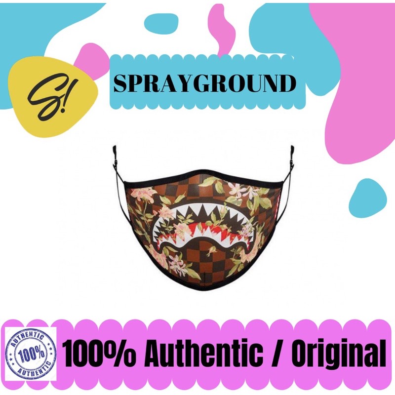 Jual Sprayground Adult Face Mask Flower Form Fitting Sprayground Masker ...