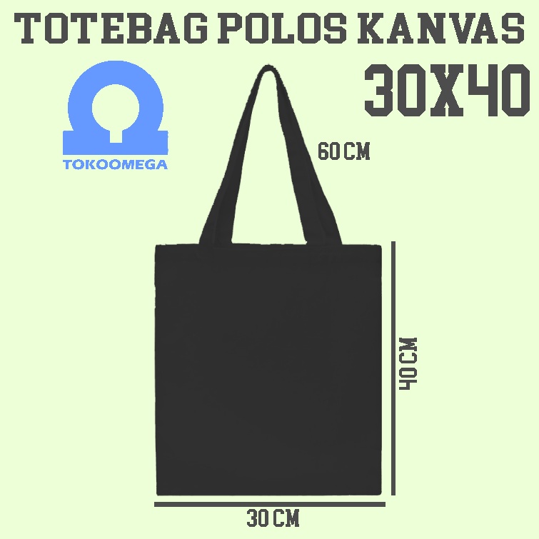 Jual Omegabag Tote Bag Polos Kanvas Hitam Premium 30x40 | Shopee Indonesia
