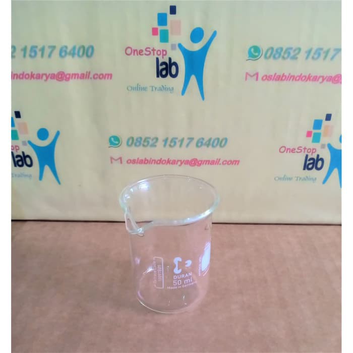 Jual DURAN Beaker glass 50 ml low form gelas piala gelas kimia | Shopee Indonesia