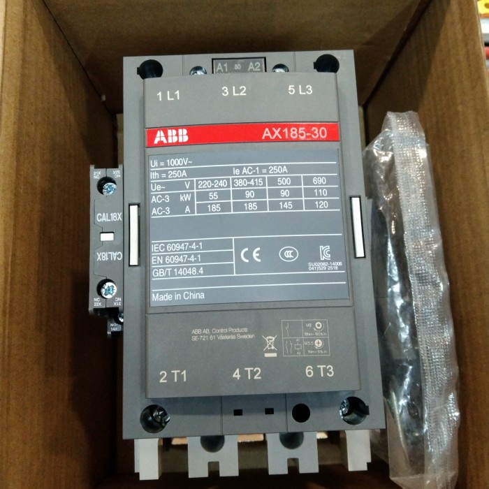 Jual CONTACTOR ABB AX185-11-80 1SFL491074R8011 | Shopee Indonesia