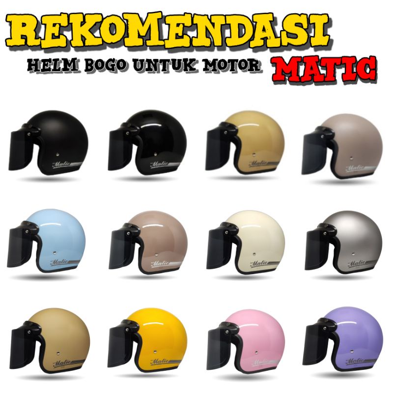 Jual Rekomendasi Helm Bogo Retro Dewasa SNI Untuk Motor Matic | Shopee ...