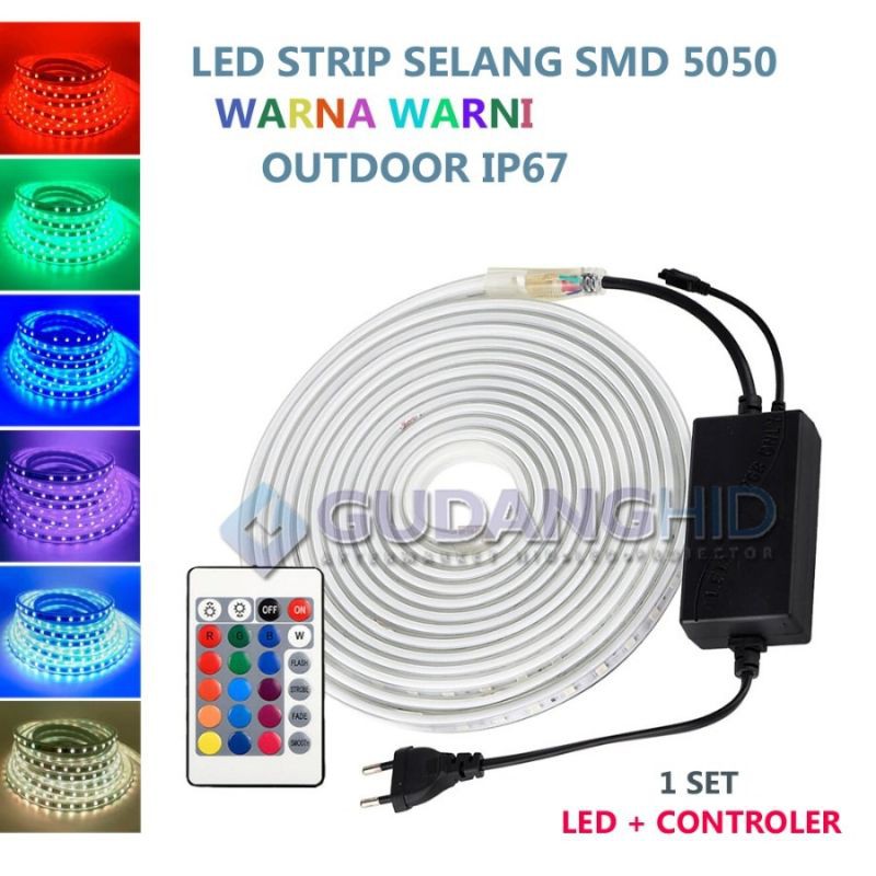Jual Lampu LED Strip Selang Tumblr Hias RGB SMD 5050 220V IP67 Waterproof - 10 Meter | Shopee ...